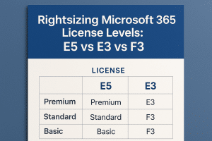 Microsoft EA Rightsizing Microsoft 365 License Levels: E5 vs E3 vs F3